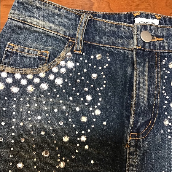 Cache | Skirts | New Cache Embellished Novelty Denim Skirt | Poshmark